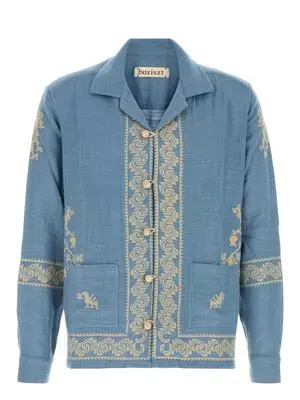 BAZISZT Tulum Shirt In Soft Cotton - Light Blue