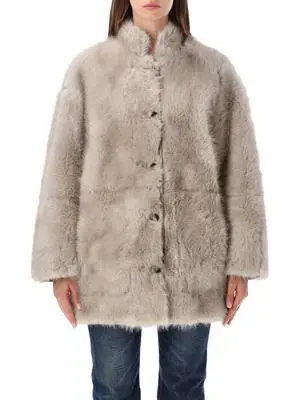URBANCODE Faux Fur Button-front Coat - Grigio