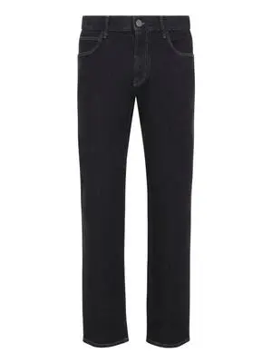 Giorgio Armani S 5-pocket Regular Straight-leg Cotton Pants - Black