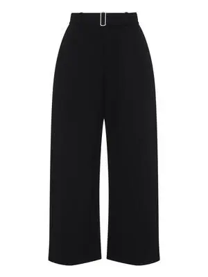 Studio Nicholson Chatto Belted Round Leg Wool Blend Pant - Black