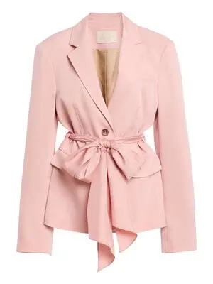 Ulla Johnson Sybil Wool-Blend Draped Blazer Pink