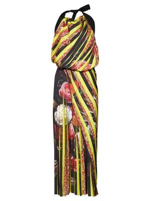 Dries Van Noten Dries Van Noten Women Multicolor Printed Satin Darnot Asymmetric Long Dress Multicolor