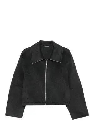 SUSANNE BOMMER Zip-up Cropped Jacket - Grey