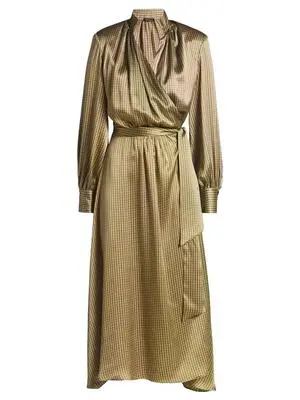 KITON Geometric-pattern Belted Midi Dress