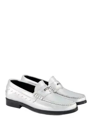 TORAL SHOES Metallic Scalloped-trim Loafers