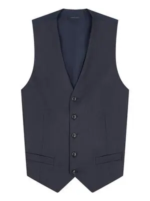 Giorgio Armani Single-breasted Pinstripe Vest In Virgin Wool And Cashmere - Grey