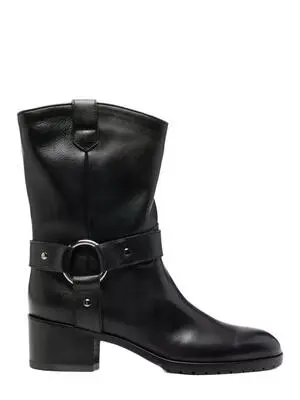 DOUCAL'S Harness-detail Leather Boots - Black