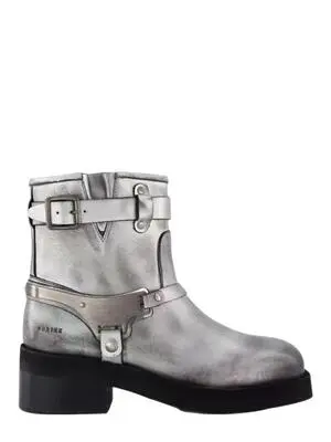 NUBIKK Eve Maryn Buckle-strap Ankle Boots - Silver
