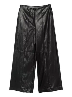 Dixie Seam-detail Wide-leg Trousers - Black
