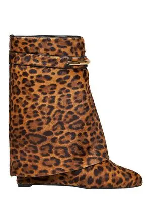 Givenchy Leopard Pony-effect Leather Shark Pinch Ankle Boots - Multicolor