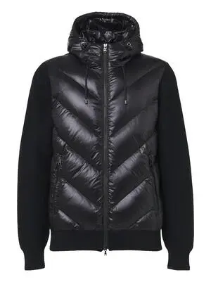 Bogner Zisco Down-paneled Hooded Wool Cardigan - Black