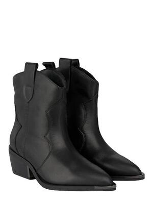 ALMA EN PENA Cowboy Flat Bootie - Black
