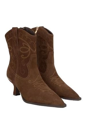 ALMA EN PENA Embroidered Ankle Boot - Camel
