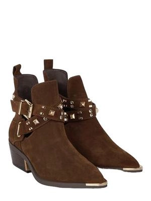 ALMA EN PENA Flat Ankle Boot Slits - Camel