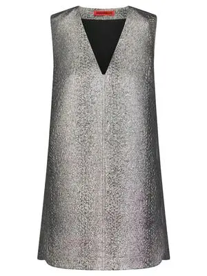 SIMONMILLER Fountain Metallic Mini Dress - Silver