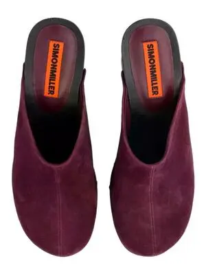 SIMONMILLER Sol Stud-embellished Platform Clogs - Red