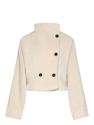 Marella Alpaca-virgin Wool Short Trench Coat - Beige