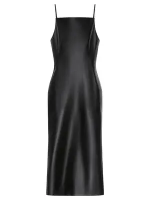 Givenchy Lambskin Sliced Kick-back Midi Dress - Black