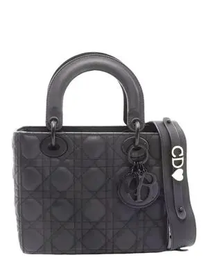 Dior 2010s Small Lady My Abcdior Cannage Handbag - Black