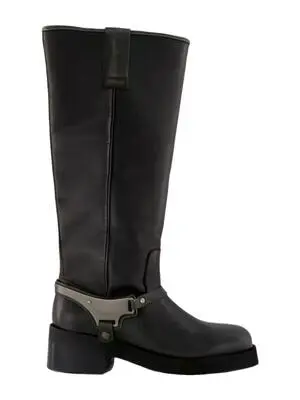 NUBIKK Eve Lynn Leather Biker Boots - Black