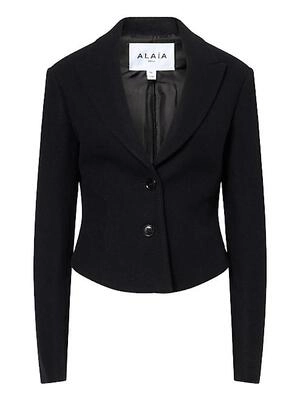 Alaïa V-neck Wool Blazer - Noir