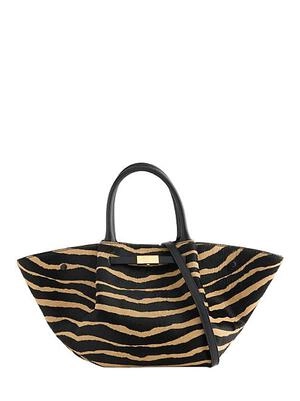 DEMELLIER The Midi New York Pony-hair Day Bag - Zebra Effect/black