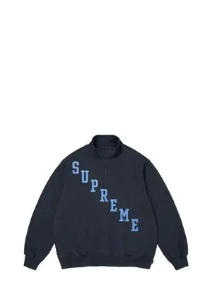 Supreme Slant Appliqué Half Zip Pullover 'navy' Blue