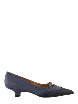 GIBALDI Martina T Brogue-detail Leather Pumps