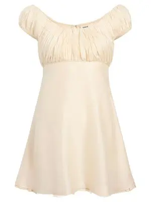 Khaite Jessa Short-sleeve Mini Dress - Ivory