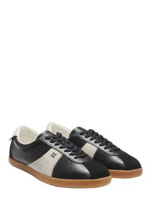 Hugo Leather Sneakers With Suede And Zigzag Details - Black