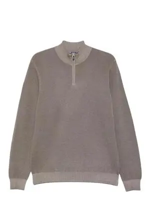 Fedeli Quarter-zip Knitted Sweater - Neutrals
