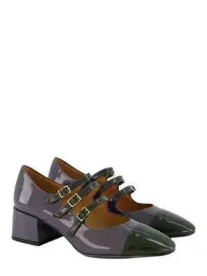 GIBALDI Martina Triple-strap Patent-leather Pumps