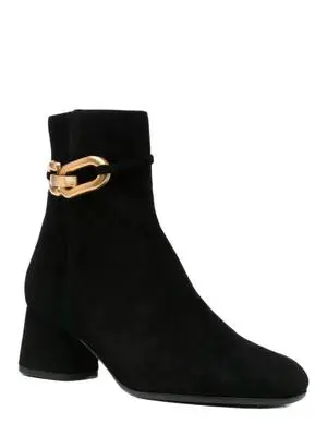 BALDININI Chain-link Suede Boots - Black