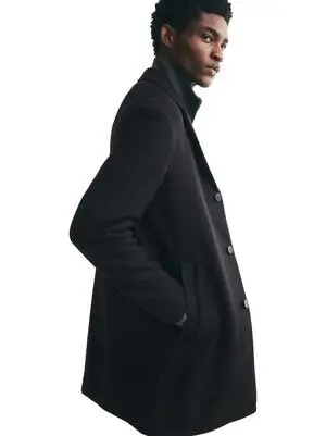 H&M Single-breasted Coat Black