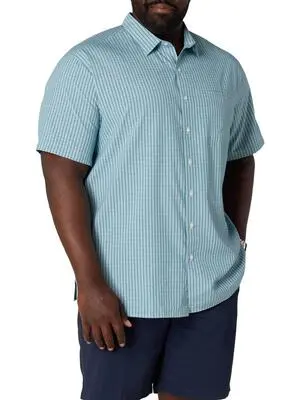 HARBOR BAY BY DXL Big & Tall Microfiber Striped Sport Shirt V2 - Multi