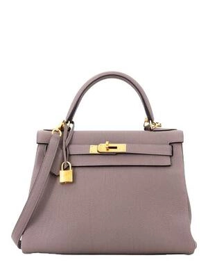 Hermès Kelly Handbag Togo With Gold Hardware 28 - Grey
