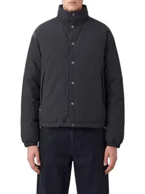 The North Face Padded Nylon And Cotton High-neck Jacket With Buttons - Black