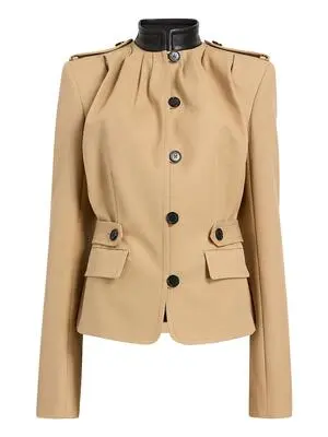 Khaite Jeda Mock-neck Cotton Jacket - Neutral