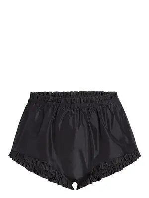 Khaite Eris Ruffled Silk Shorts - Black