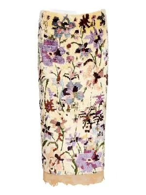 Khaite Simbie Embroidered Midi Skirt - Multi