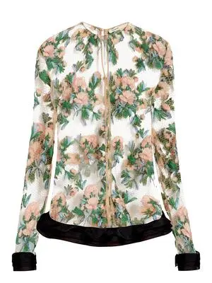 Khaite Lamina Embroidered Cotton-blend Top - Multi