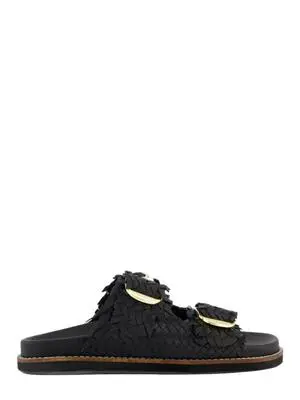 GIBALDI Woven Buckle-fastening Slippers