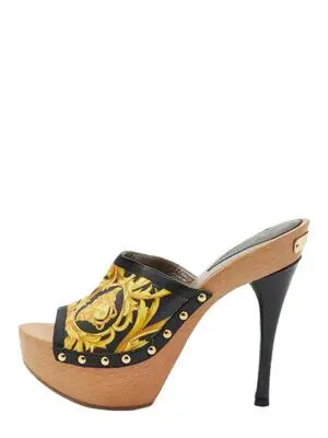 VERSACE Baroque Platform Clogs
