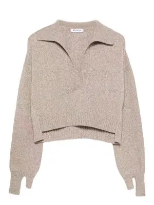 ELY ELY Spread-collar Sweater - Neutrals