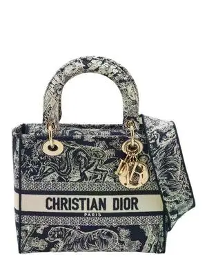 Dior Toile De Jouy Lady D-lite Tote Bag - Blue