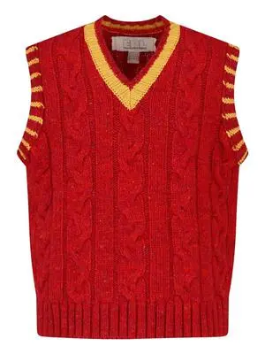 ERL Braided Knit Vest - Red