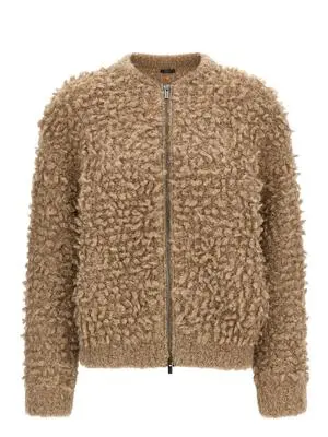 Peserico Lurex Bouclé Bomber Jacket - Beige