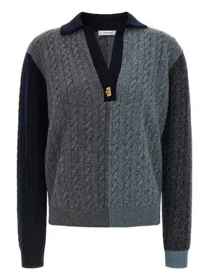 FERRAGAMO Color Block Braid Sweater - Multi