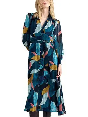 PHASE EIGHT Catalina Petal Abstract Print Midi Dress - Multi