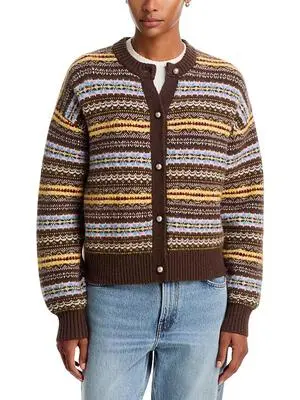 LEVI'S Charlotte Pattern Knit Cardigan - Lea Fairisle Java